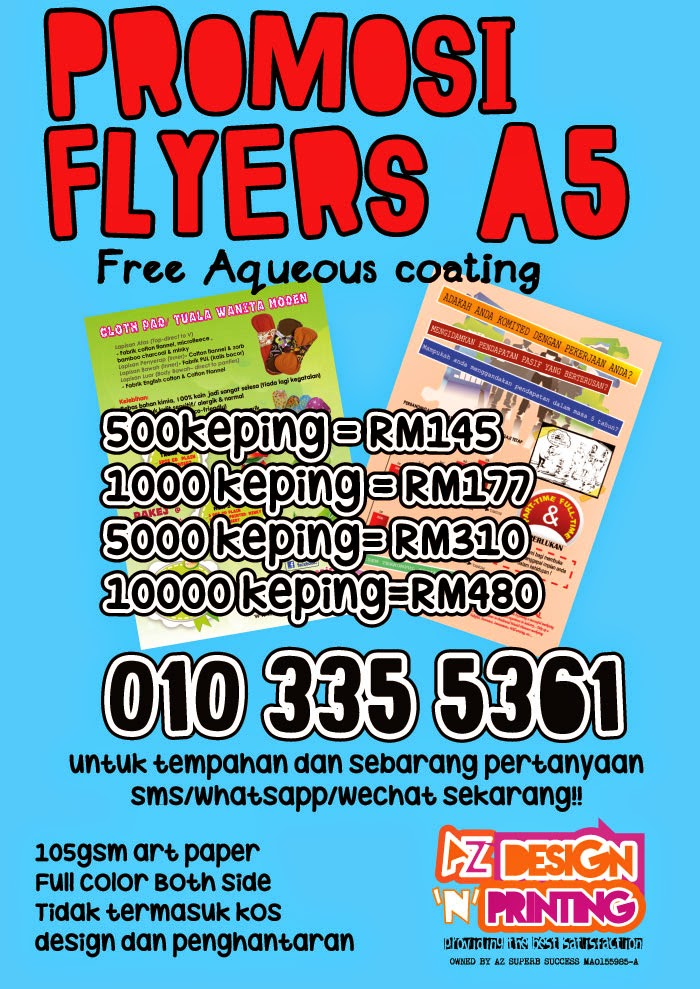 Promosi Cetakan Flyers A5 ~ Digital n Offsett Superb Printing Services