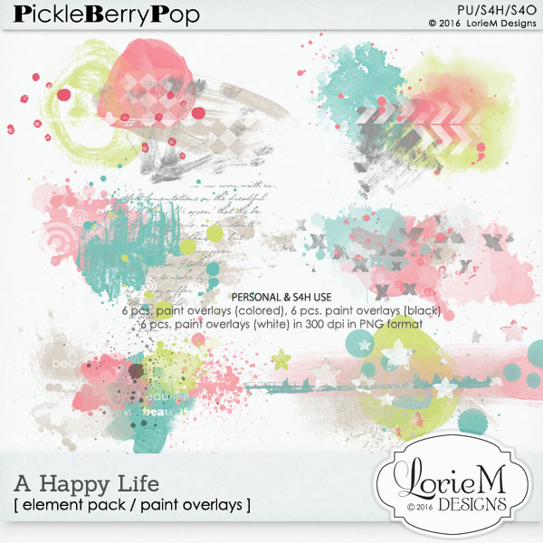 LorieM Designs: A Happy Life Collection, $1.00 + FWP + Freebie