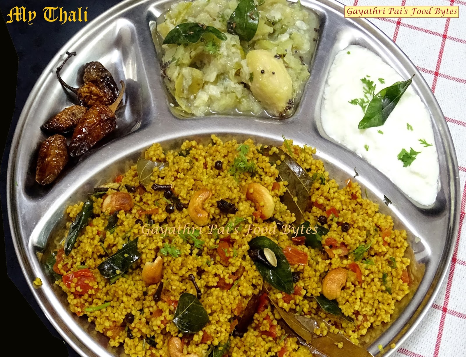 Gayathri Pai's Food Bytes: My Satvik Thali 72.