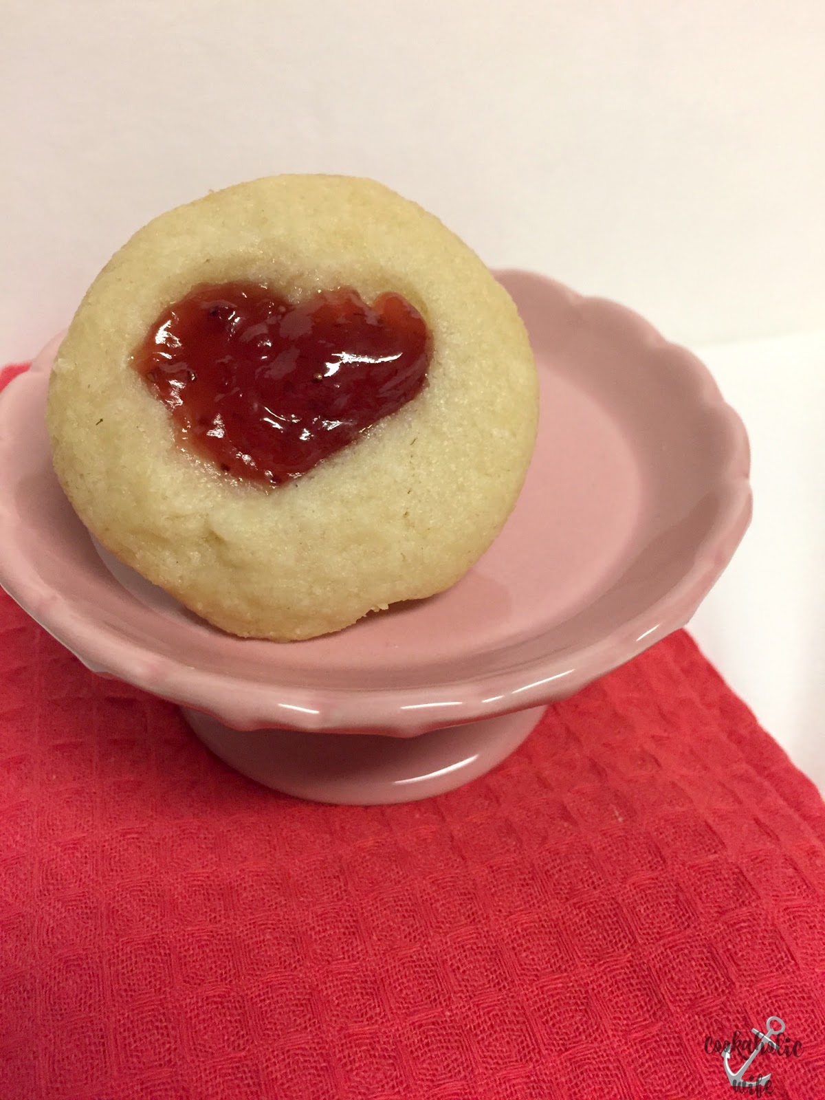 Heart-Shaped Strawberry Thumbprint Cookies - Cookaholic Wife