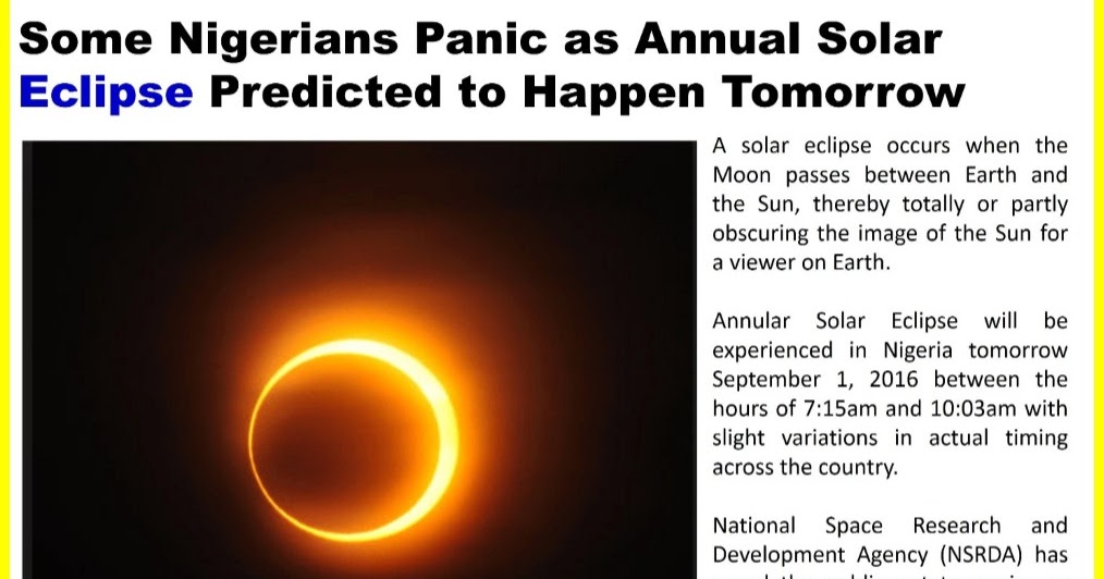 Edeson Online News: GEOPGRAPHY / SCIENCE : Some Nigerians Panic as ...