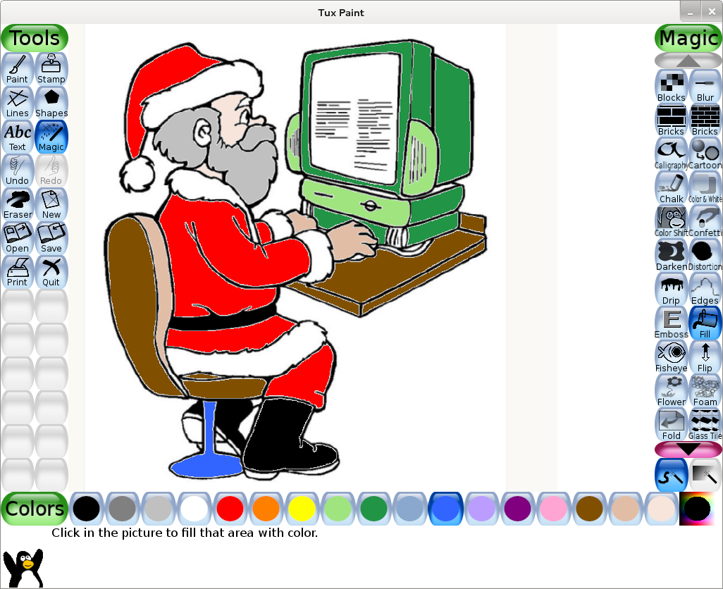 Tuxpaint coloring book.