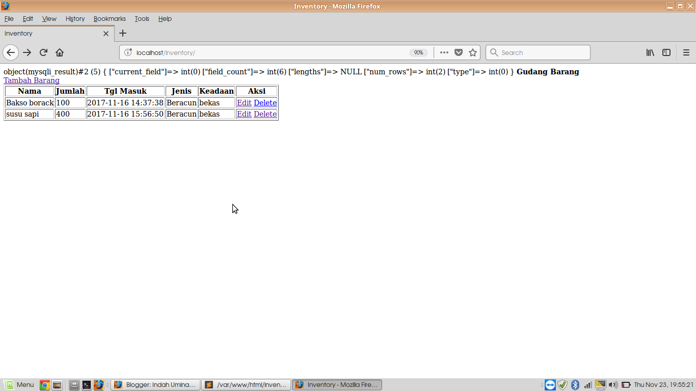 MySQLi_Query, MySQLi_fetch_assoc, dan MySQLi_fetch_array - Indah Uminaroh's Blog