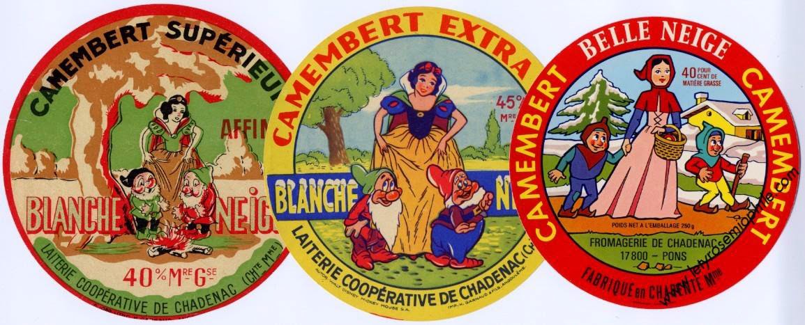 Filmic Light - Snow White Archive: Snow White Camembert Labels from France