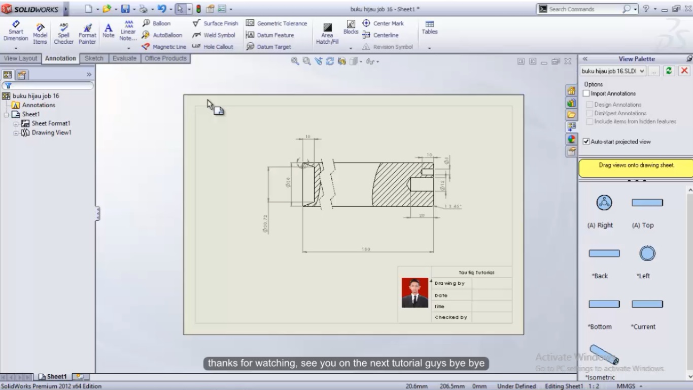 Production Drawing using solidworks