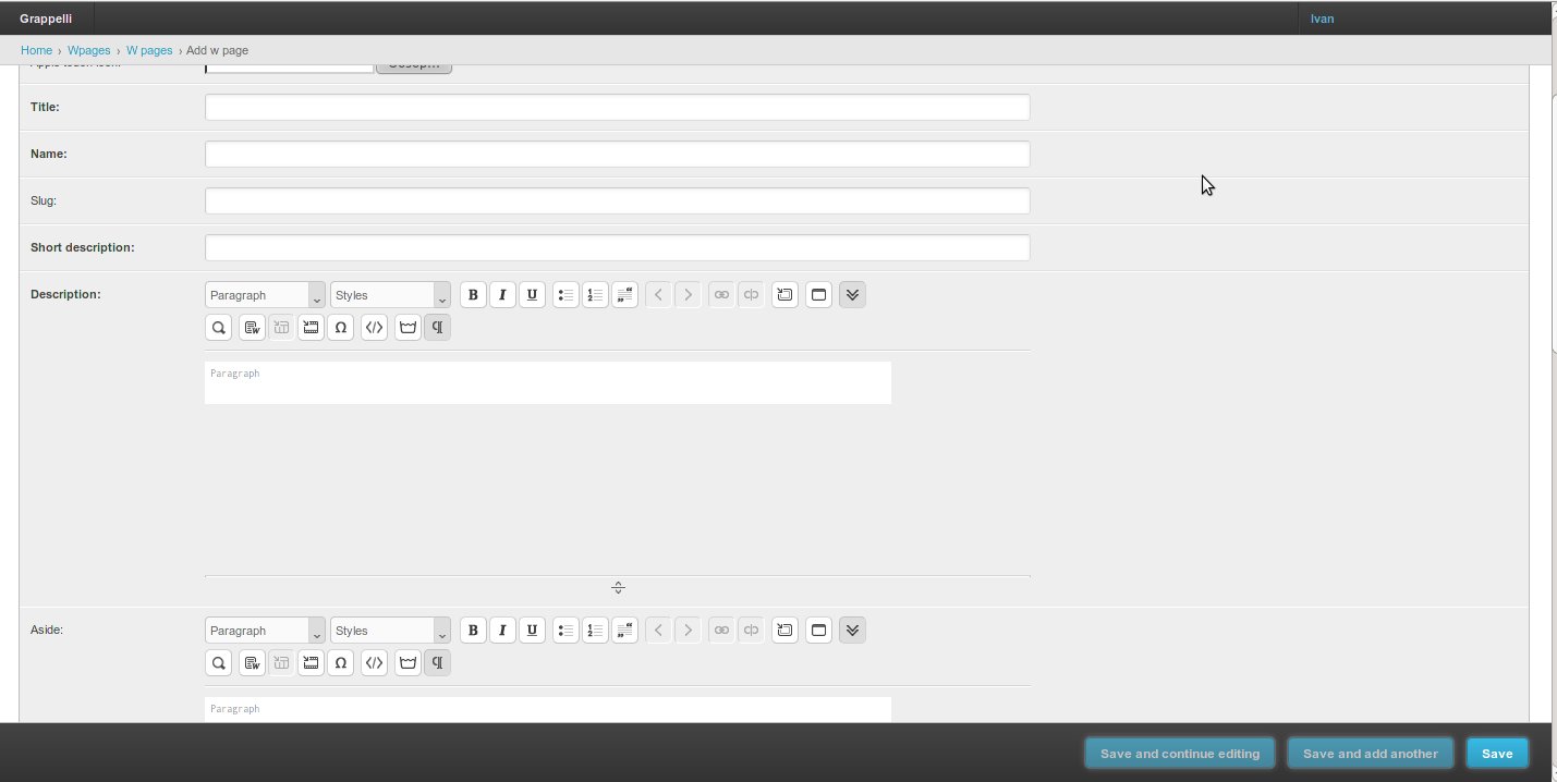 Опыт работы с Python Tinymce Filebrowser в Django 13 Grappelli