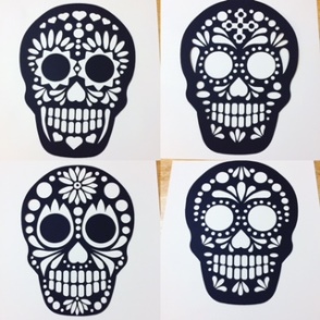 NY Star Cards: Iron Craft 2016 Challenge #21--Paper Cut Sugar Skulls