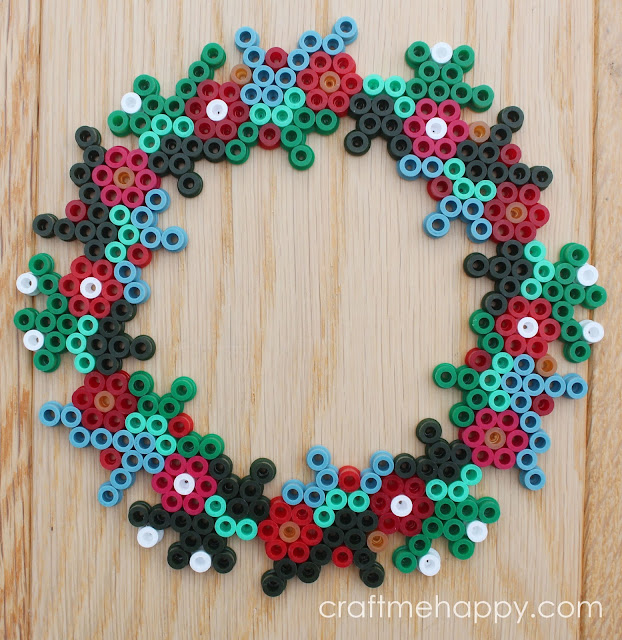 Hama bead Christmas Wreath | Craft me Happy!: Hama bead Christmas Wreath