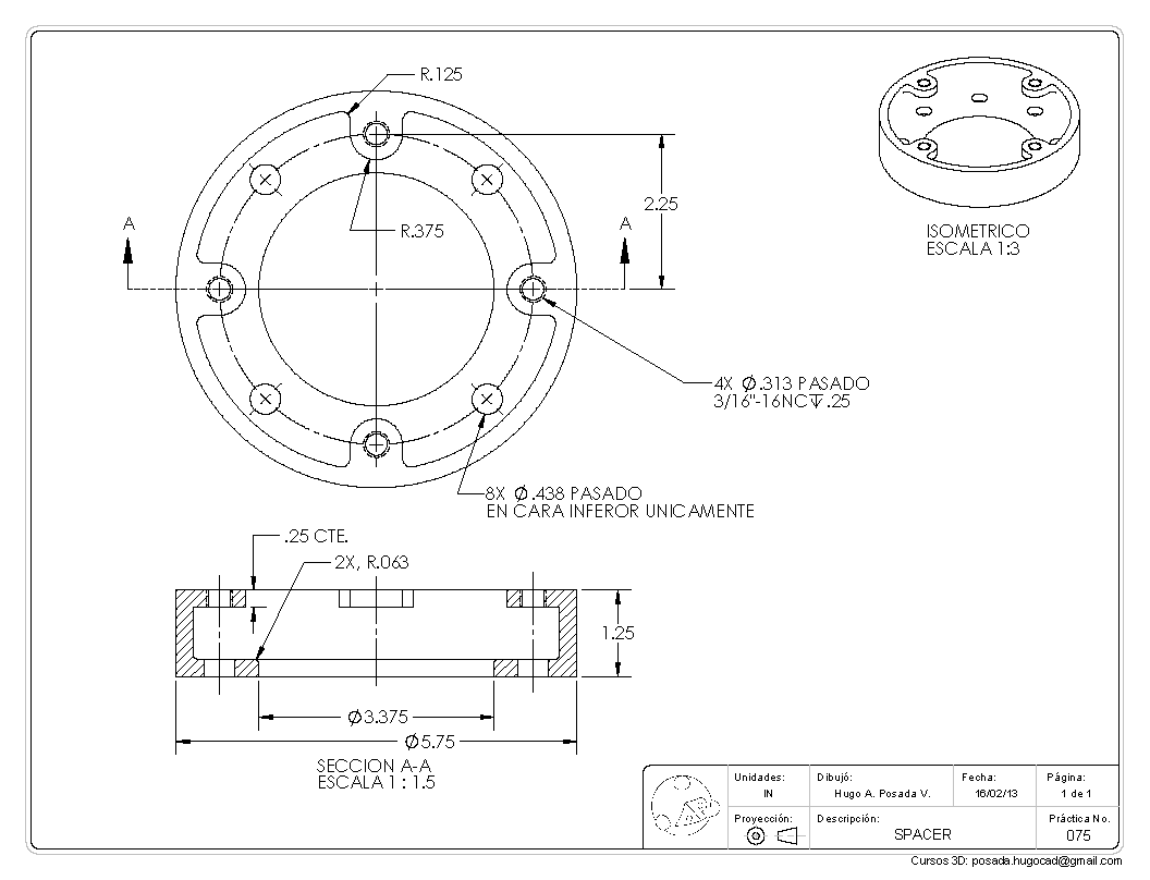 Cursos 3D CAD : 8 Planos de Fabricación
