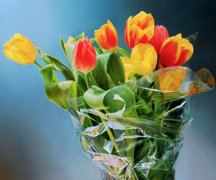 El arte es su máxima expresión : Pinturas al óleo de flores modernas