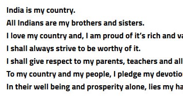 Get Education and Information: Indian Pledge in English