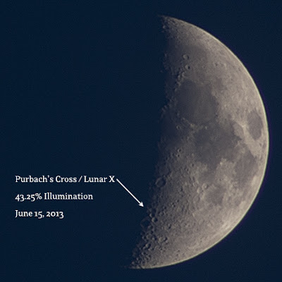 Purbach's Cross / Lunar X on June 15, 2013 [Stellar Neophyte Astronomy ...