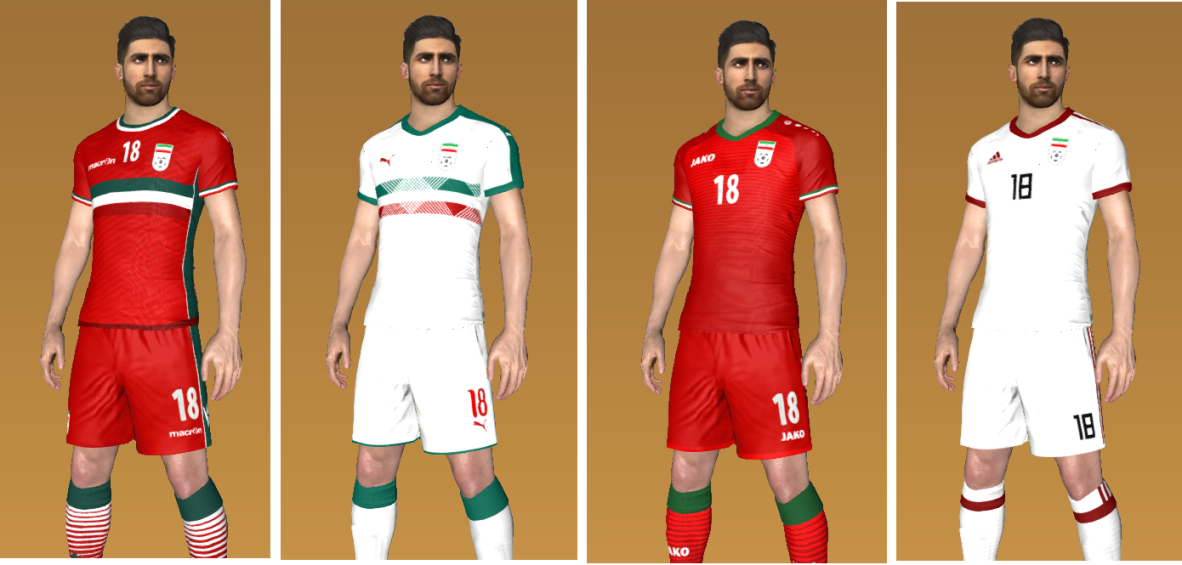 pes-modif: PES 2017 Iran Custom Kits Including Adidas World Cup 2018 Kits
