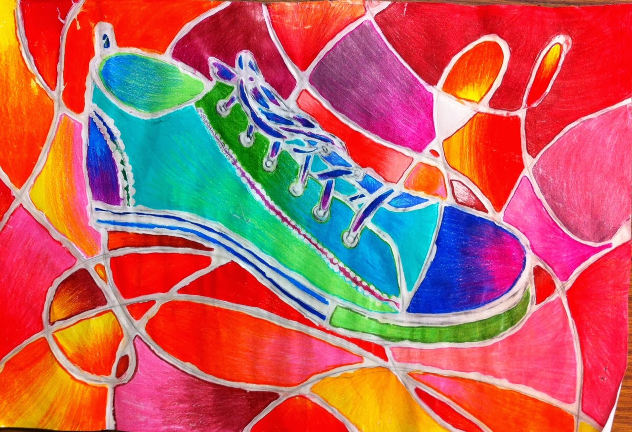 The Lost Sock : Glue Shoe, multi-media contour line