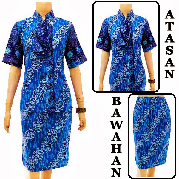 Model Blouse Batik Pramugari KODE : DB 3756 - DB 3760 - Batik Bagoes Solo