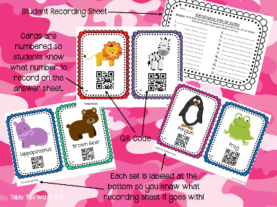 Table Talk with C and C: Animals and Habitats QR Codes