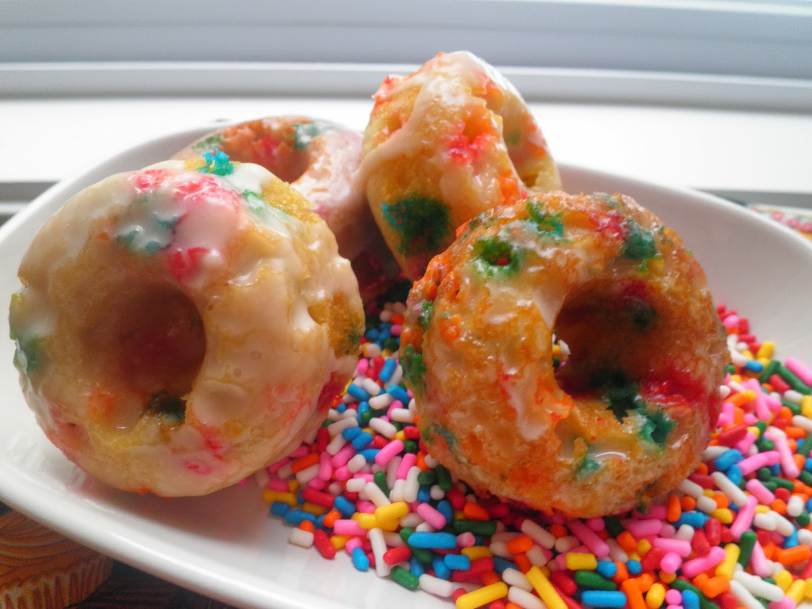 Secrets from the Cookie Princess: Baked Confetti Mini Donuts