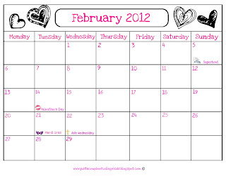 B & E: February Calendar