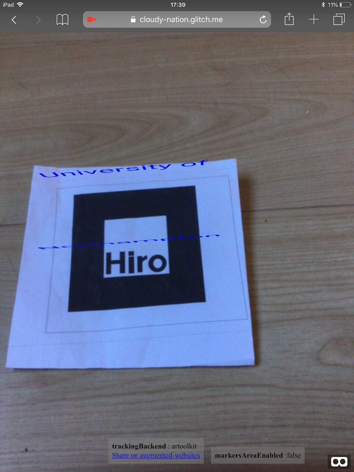 Robots and Physical Computing: WebVR 3 Playtime: Augmented Reality