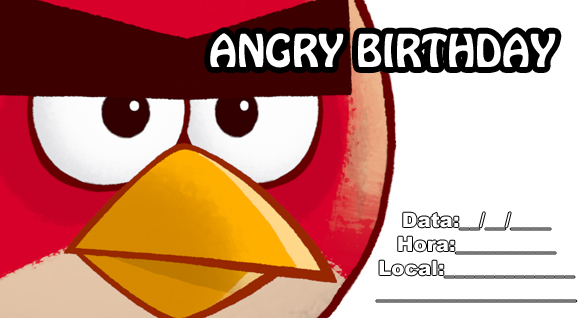 Convite Angry Birthday - Aniversário dos Angry Birds Vermelho ...