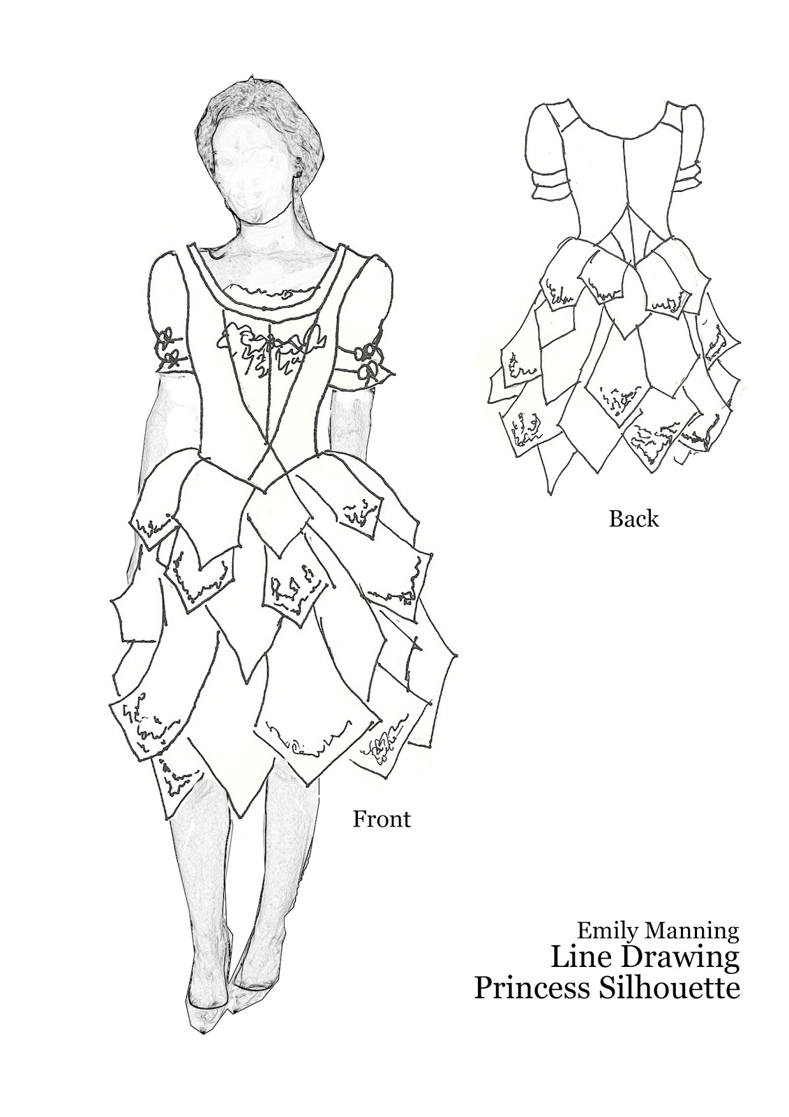Feather Stitches and French Knots: Line Drawings