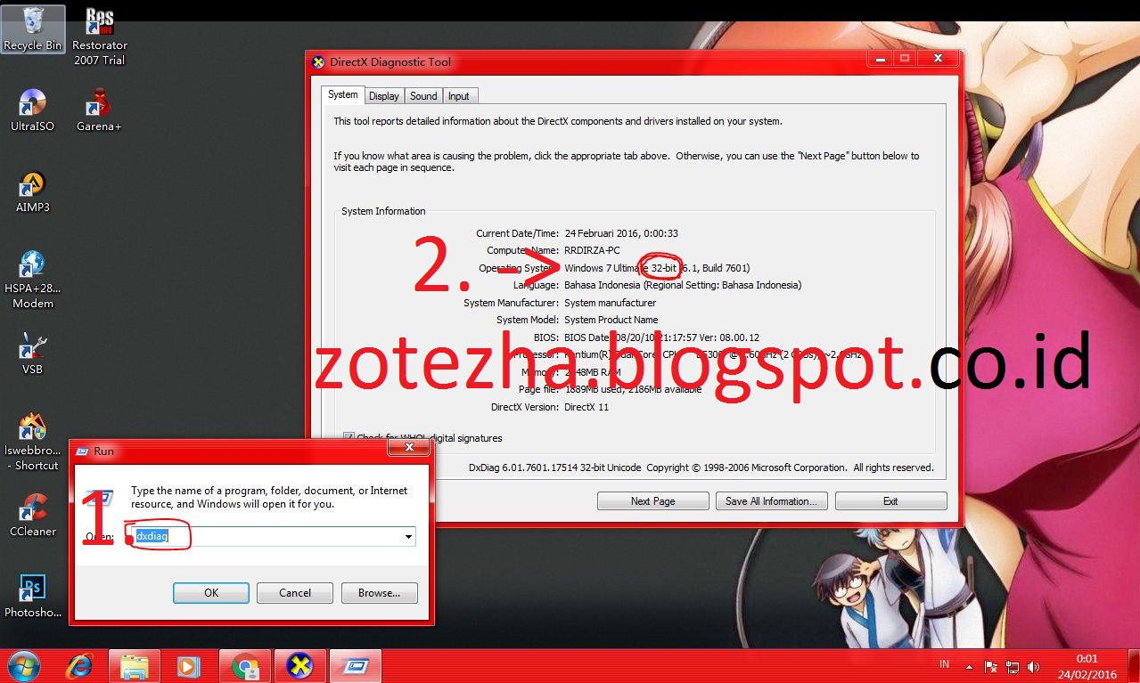 Cara Memasang Tema Anime Windows 7 86x/64x | Nurezaa
