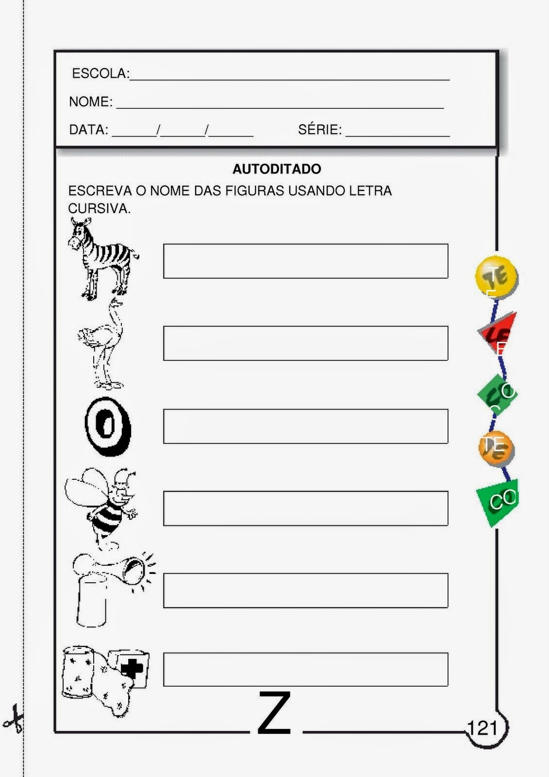 Atividades com a letra Z para Alfabetização