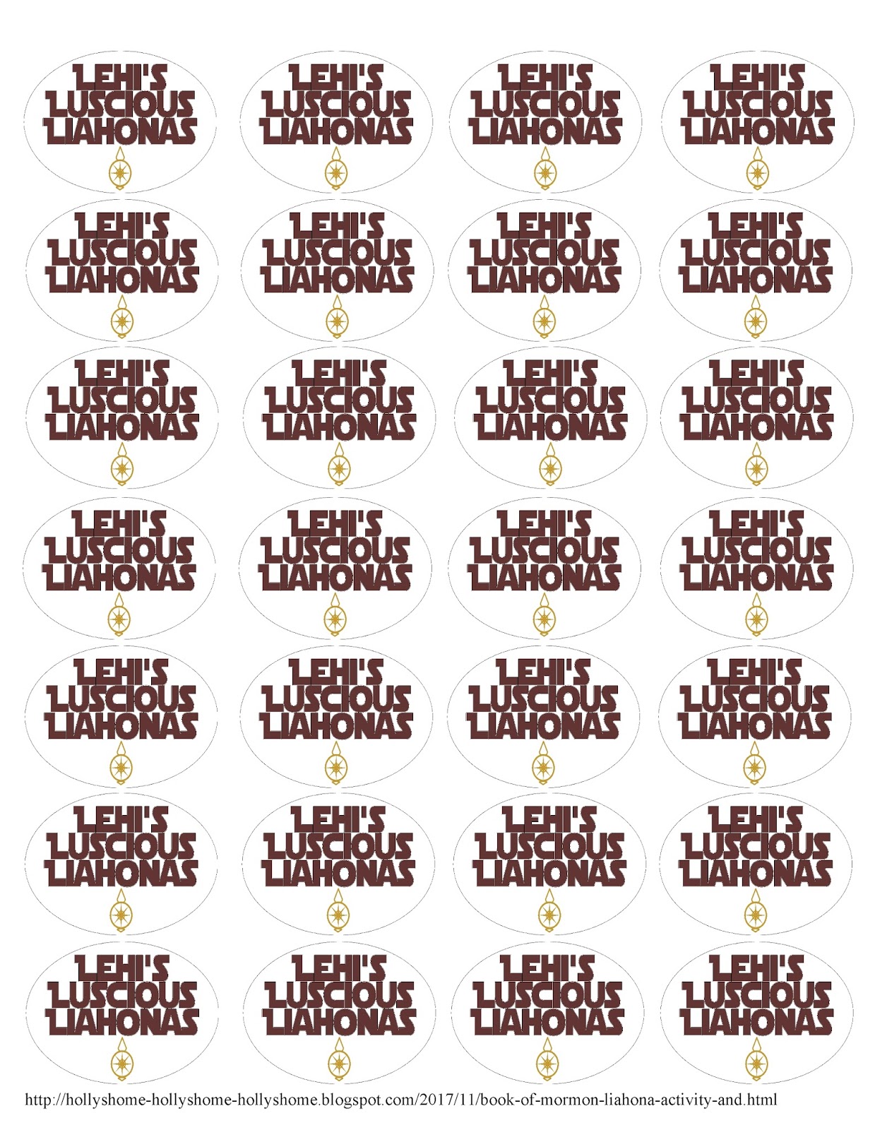 HollysHome - Church Fun: Book of Mormon Liahona Gift, Activity and Printout