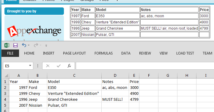 Daniel Ballinger's FishOfPrey.com: Prototype CSV viewer for Visualforce