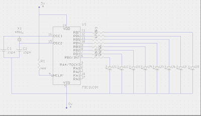 pic micro circuits: pic16f84a led night rider