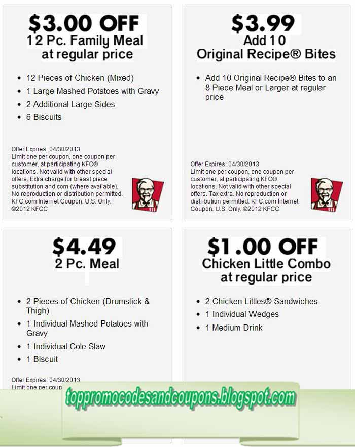 Free Promo Codes and Coupons 2023: Kfc Coupons