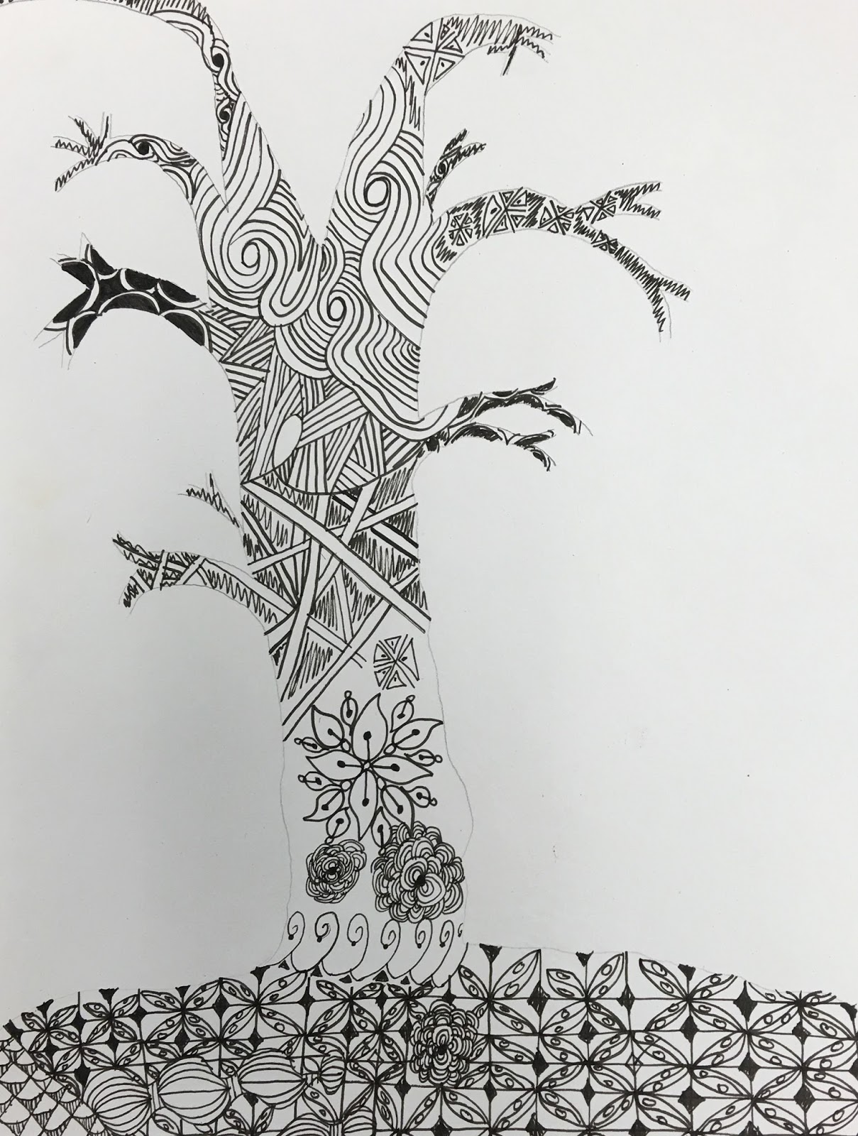 Art Room Blog: Tangled Trees--Advanced Zentangle Club...