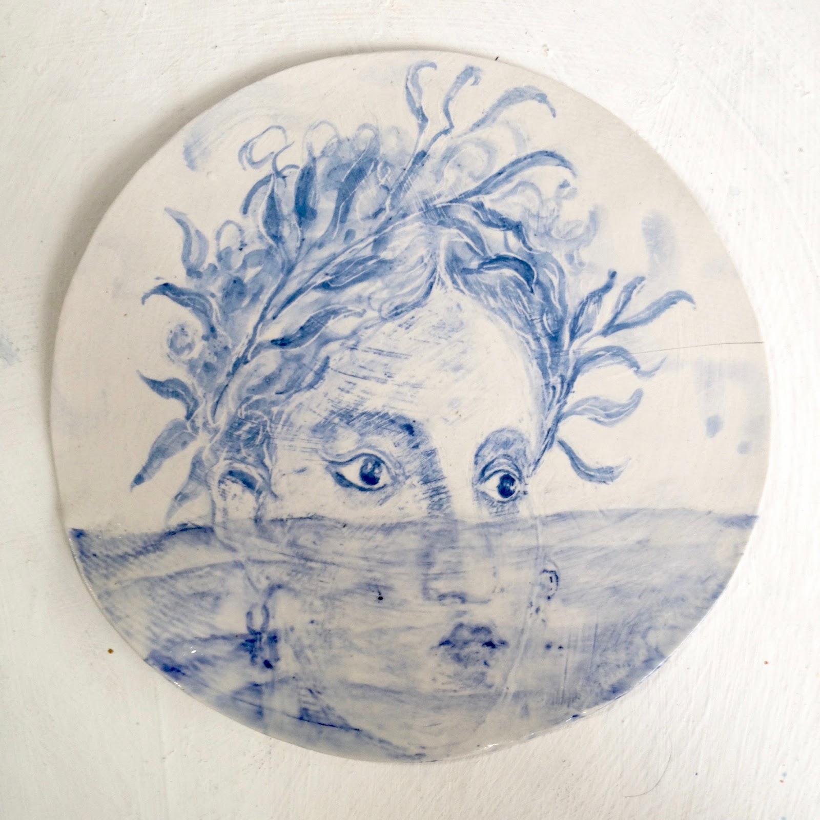 Ann-Marie Tully: 'Diluvian delft', cobalt paintings on porcelain