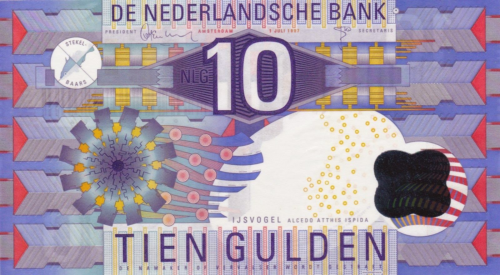 Netherlands 10 Gulden Banknote 1997|World Banknotes & Coins Pictures ...