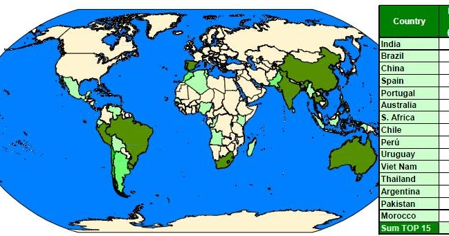 Bioterra: Ranking do Eucaliptal de Portugal no Mundo (dados de 2005) e ...