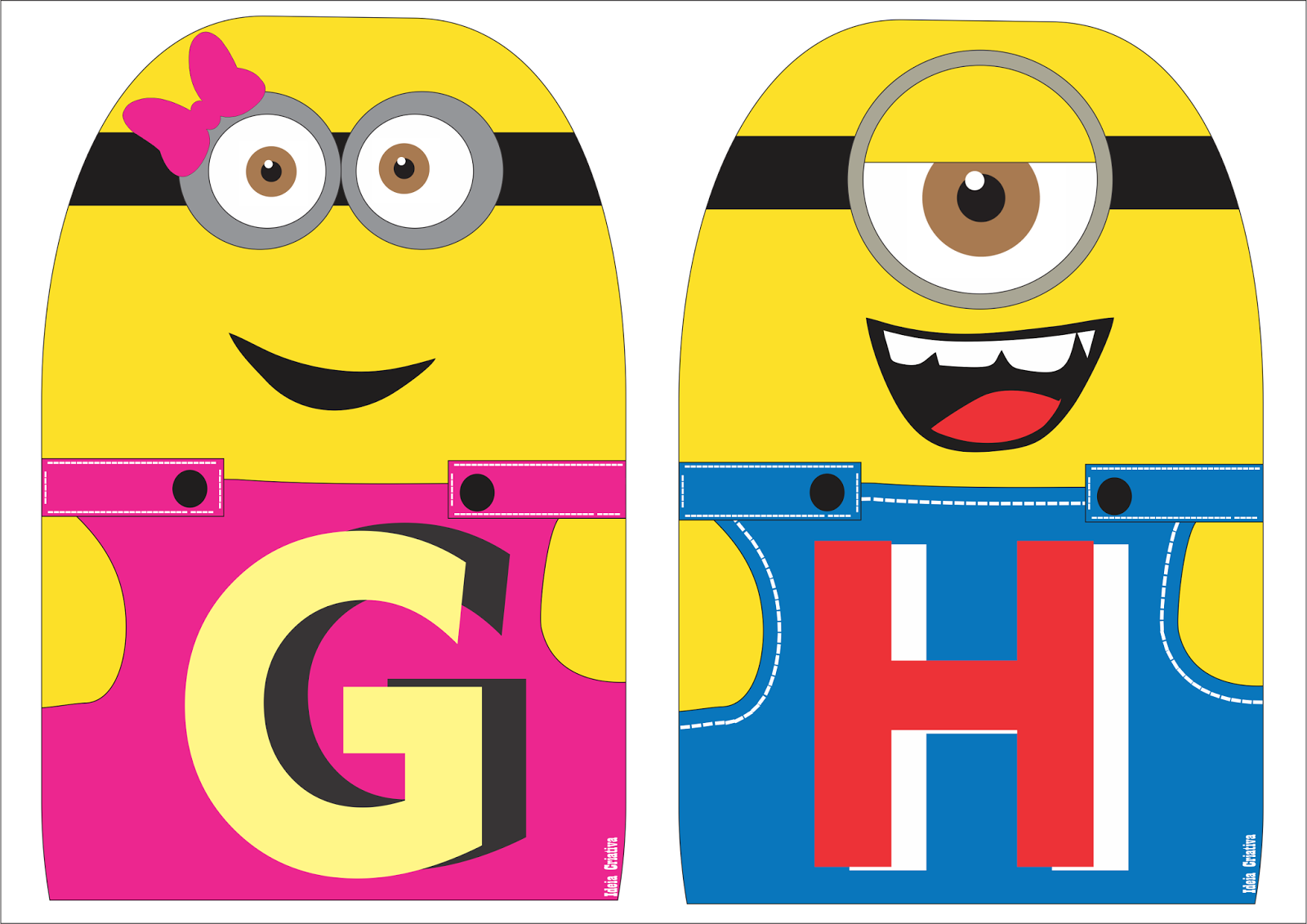 Abecedario de los Minions en Colores. Minions and Antiminions Letters ...