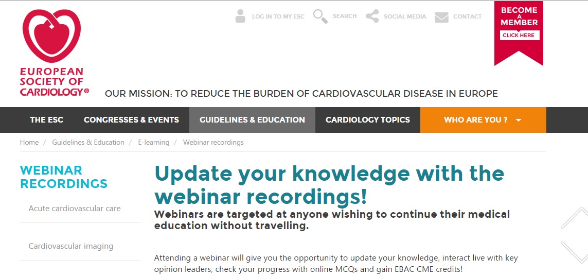 Temas em Cardiologia: Sugestão de site: ESCARDIO