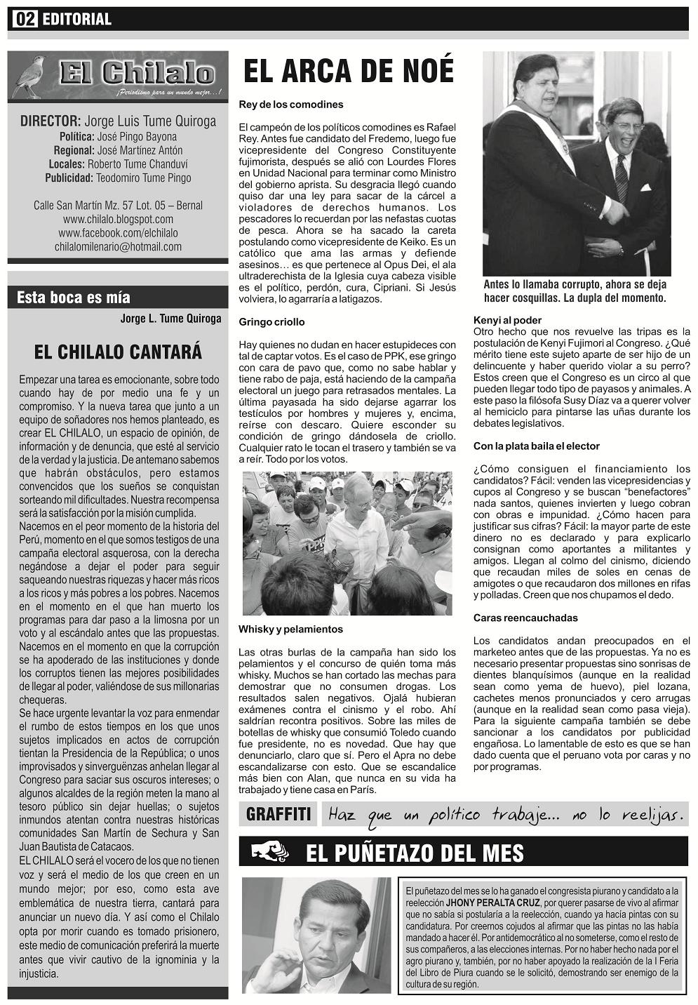 EL CHILALO - Periódico del BAJO PIURA: EL CHILALO, 1º número. (abril 2011).