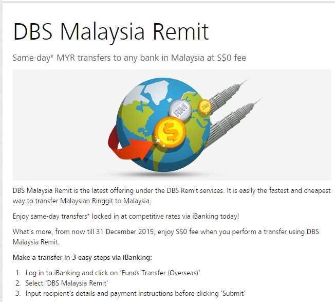 丰の投资之路 J'style Investing Journey: 好消息！！ DBS/POSB汇钱进大马银行，免手续费直到31/12/2015