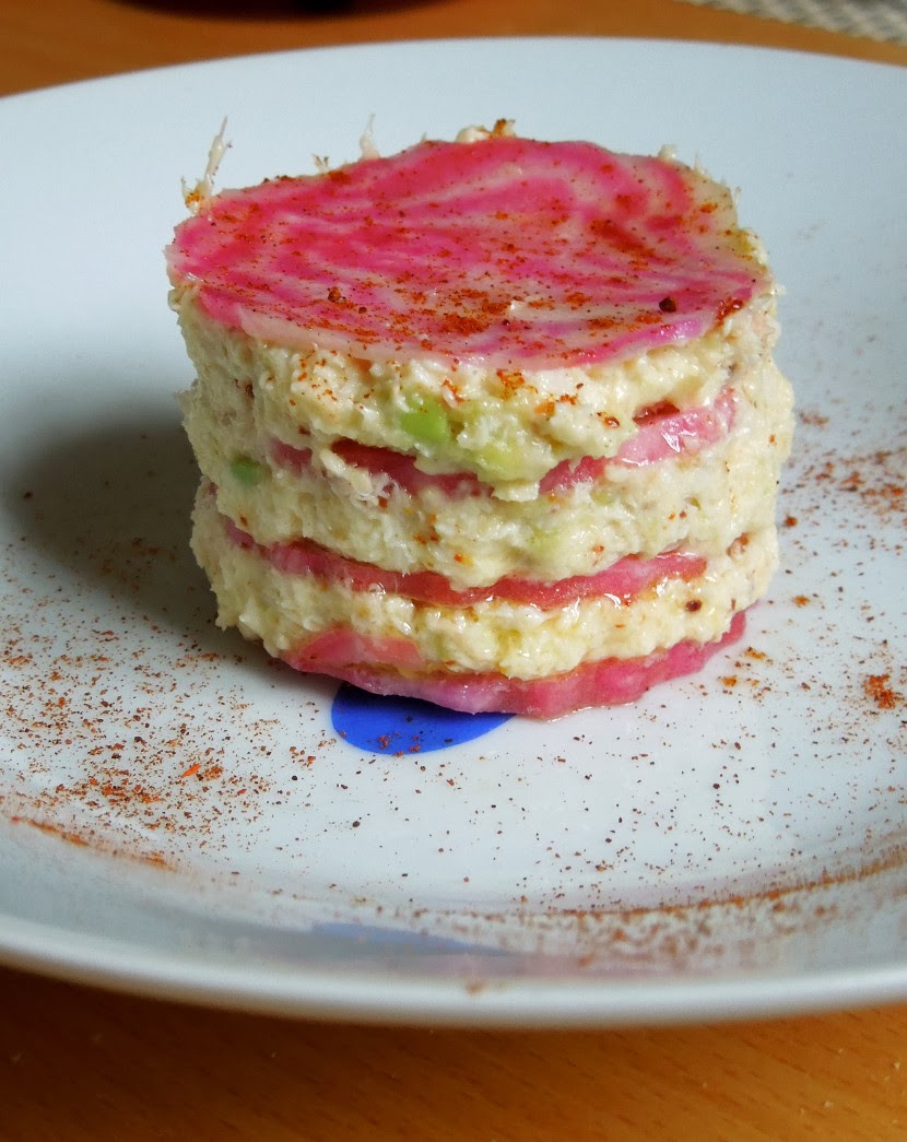 Dans mon assiette: Millefeuille de betterave chioggia et de crabe