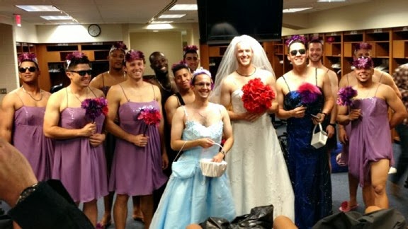 the other paper: Mets rookies dress up as bride and bridal party