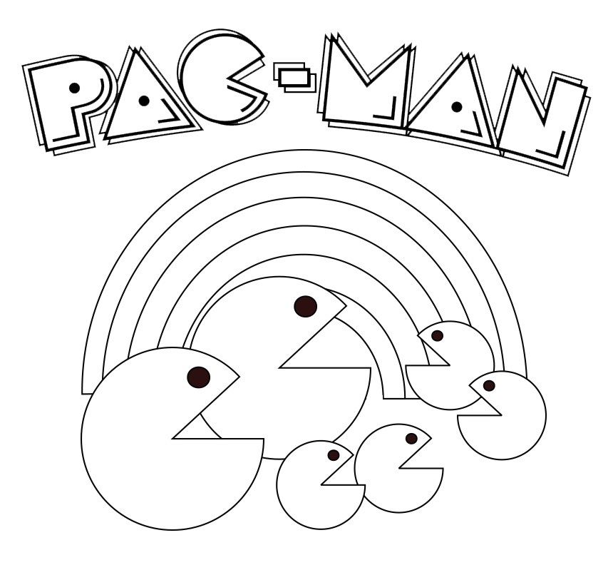 Pacman Mazes Pyssla Sketch Coloring Page