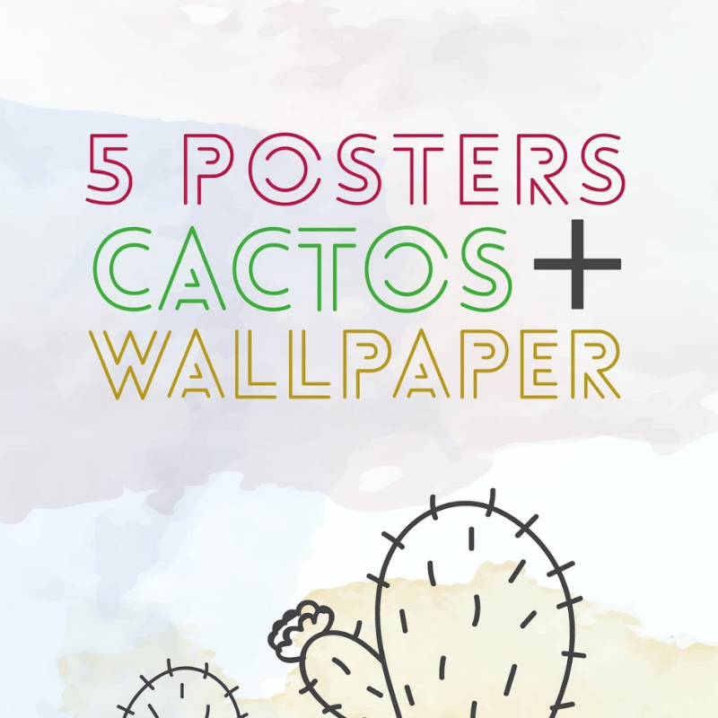Freebie: 5 Printable Cacti Posters + Wallpaper Desktop - Daisies, Darling