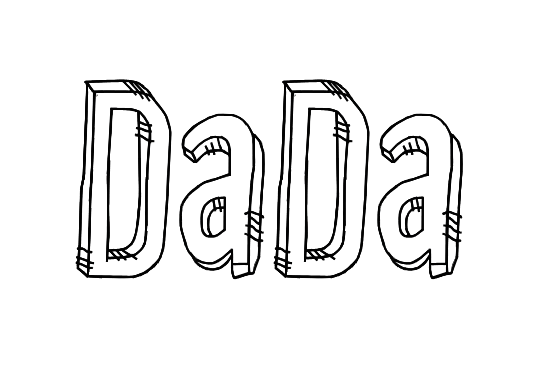 Leap of Desire: dada word design in different colors