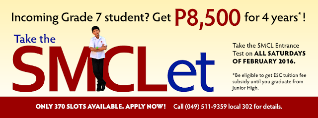 SMCL bares SMCLet schedule for incoming junior high students