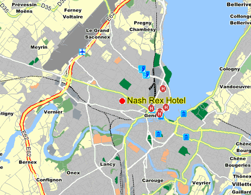 Map of Geneva, Switzerland