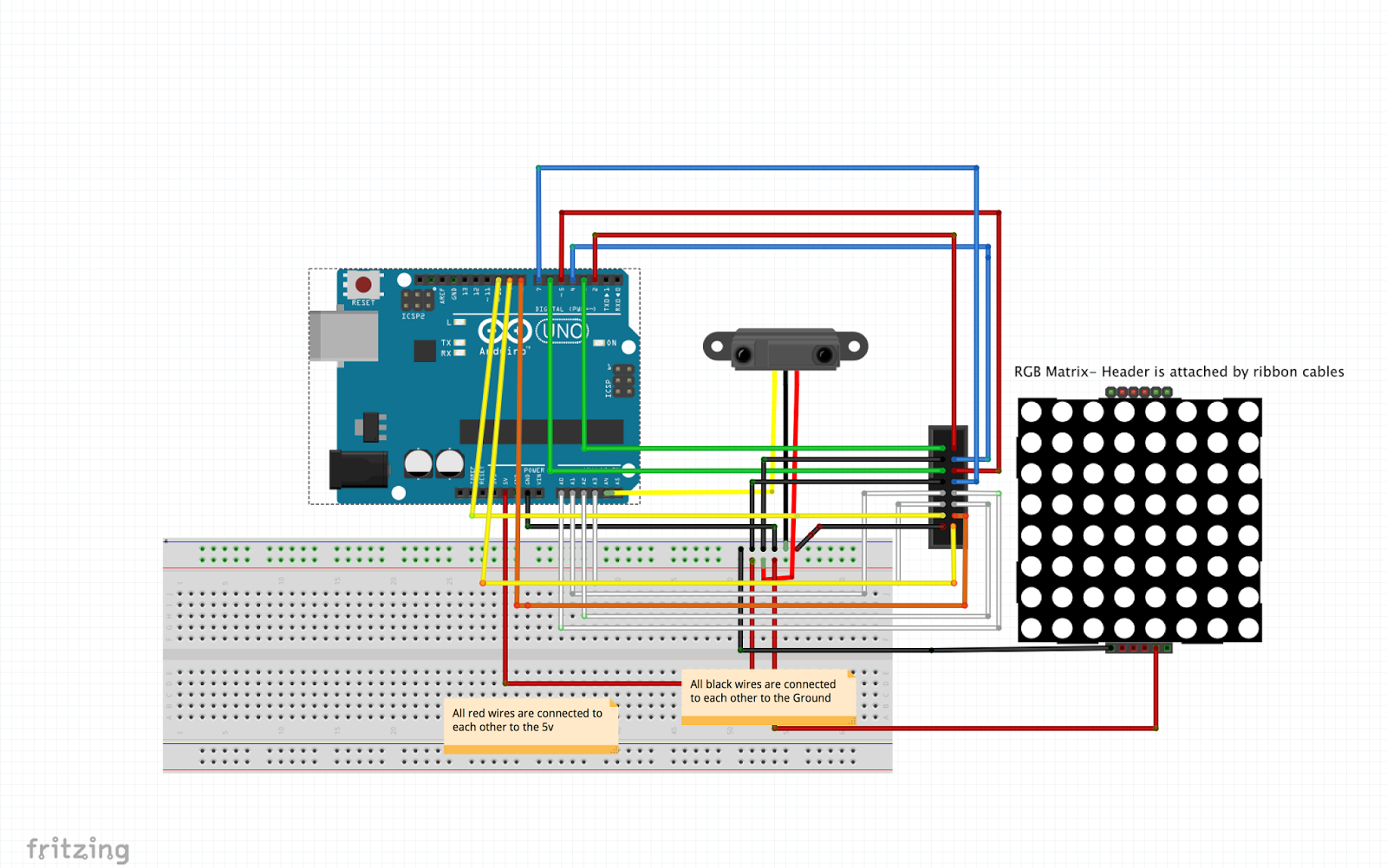 Sensor-Based Electronic Art: Final process project and Fritzing, Setareh Ghoreishi