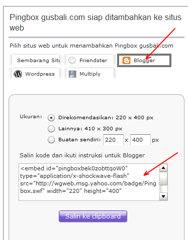Cara Memasang Fasilitas YM PingBox di Blog | Cara Membuat blog di Blogger dan Wordpress