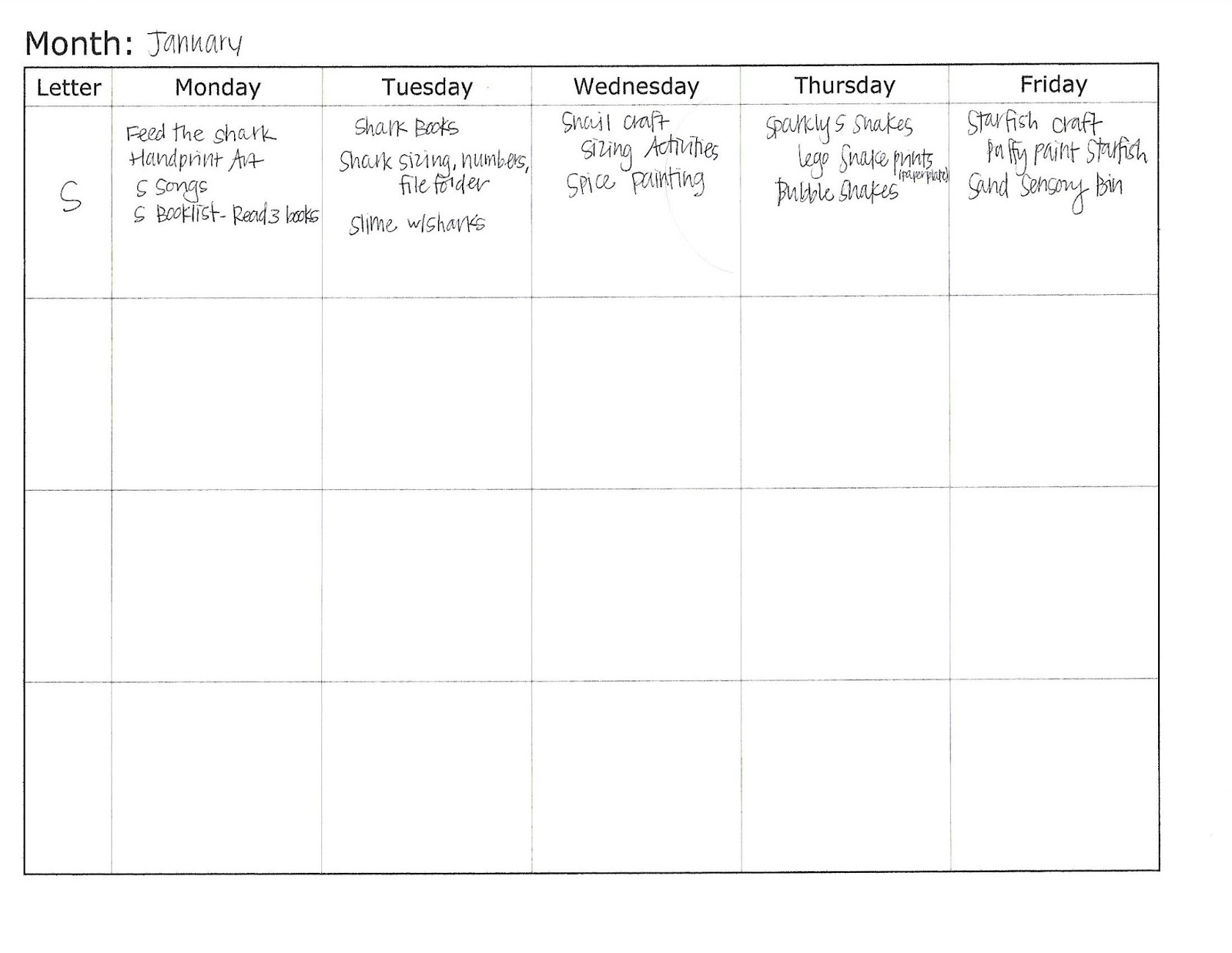 My Inspiration, A Few Tips, Monthly Template