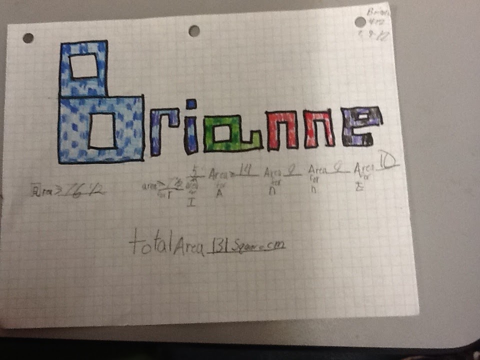 Think * Share * Teach: Area of a Name